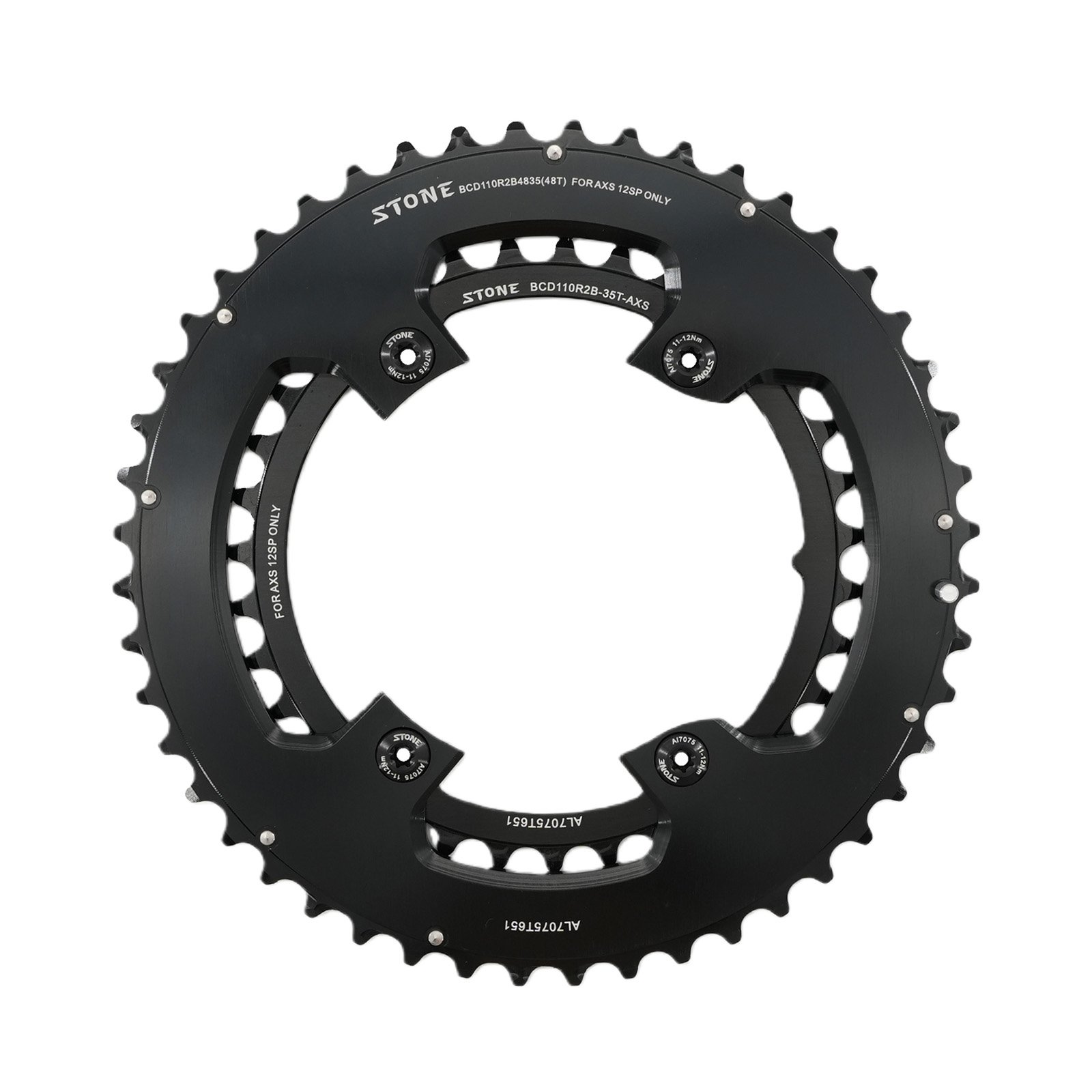 Stone 110bcd Double Bike Chainring for Sram AXS Flattop 12 Speed for ...