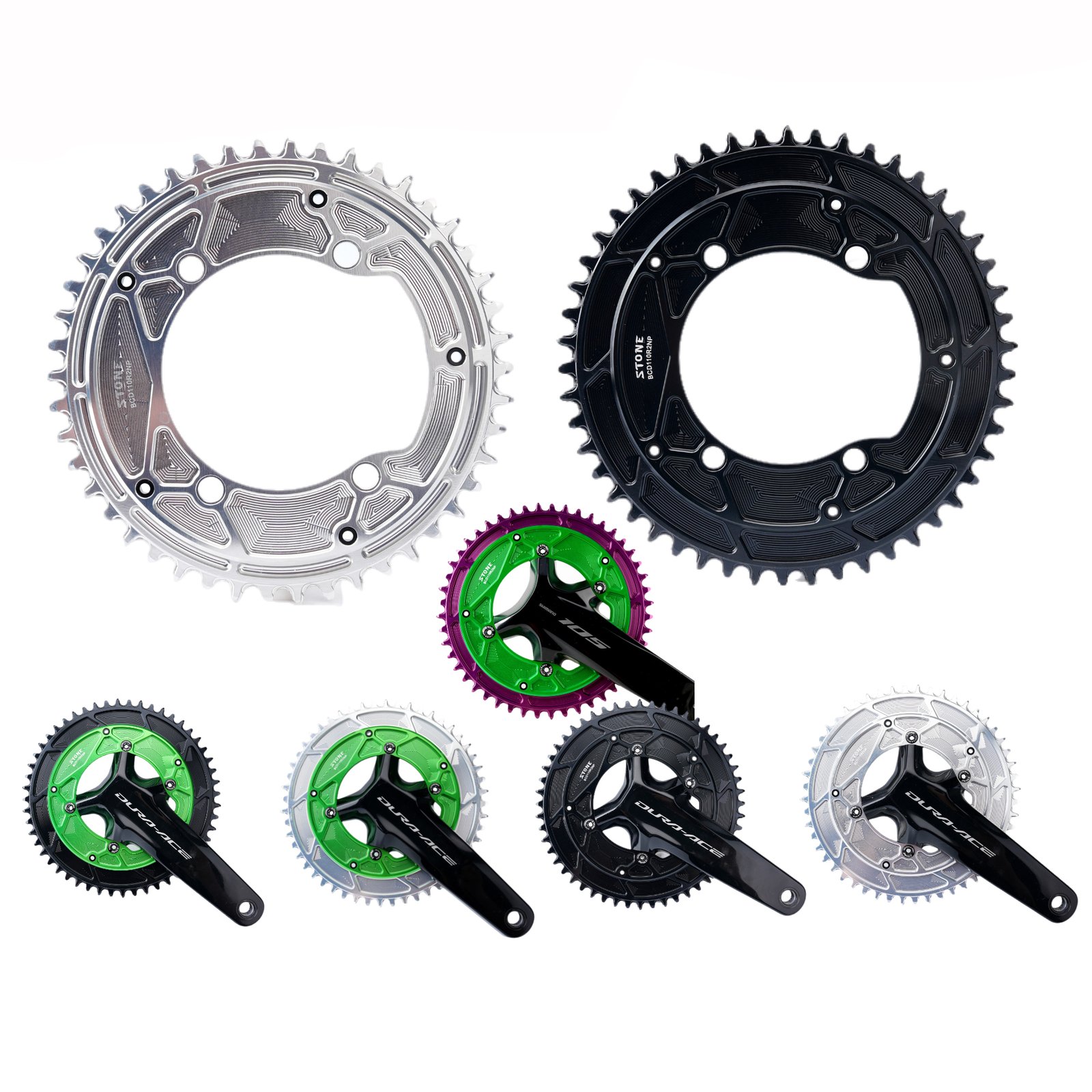 Stone Round AERO Colorful Chainring Inward 4mm Offset 110BCD 1x for ...