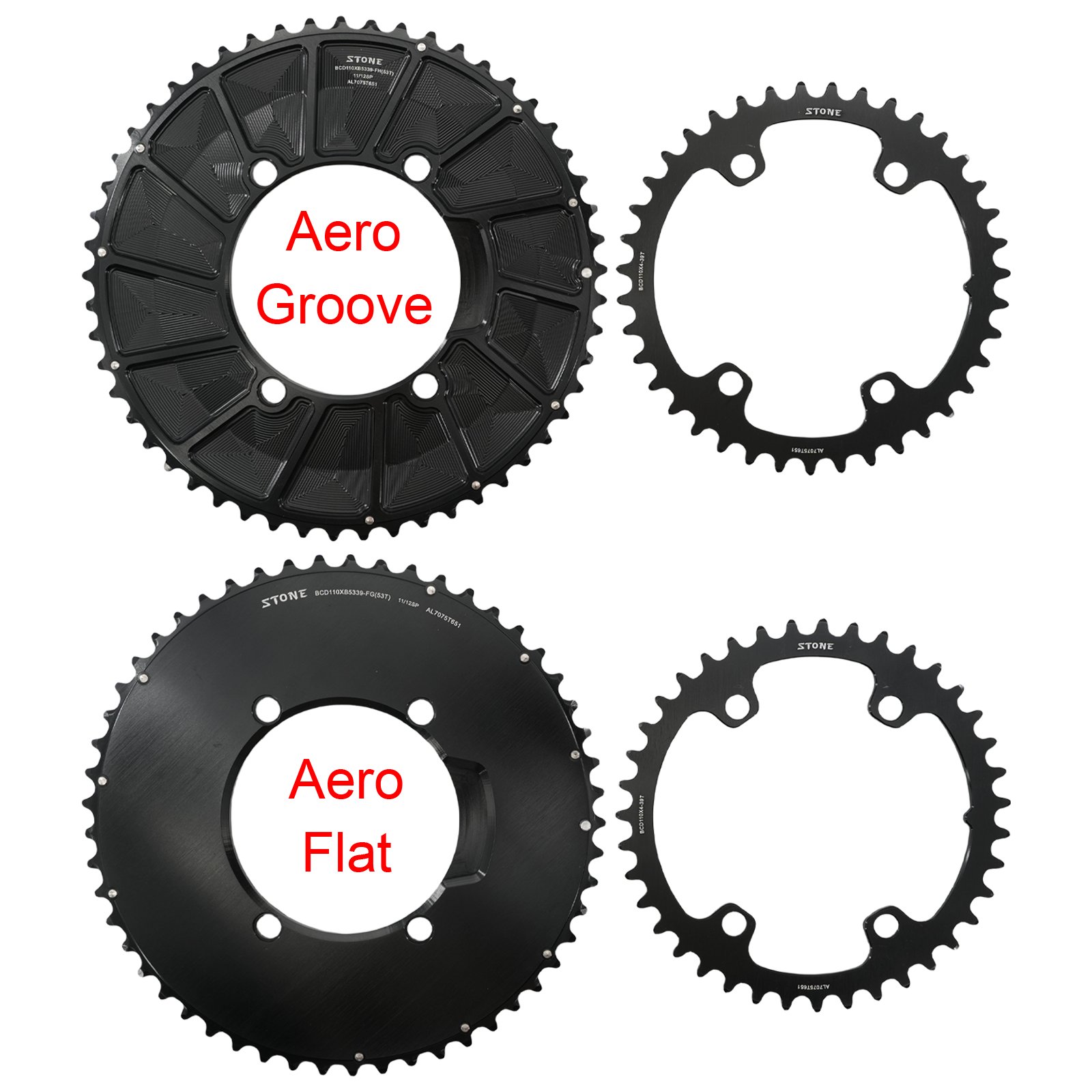 Stone 110bcd Double Chainring aero style for Shimano 105 5800 6800 9000 ...