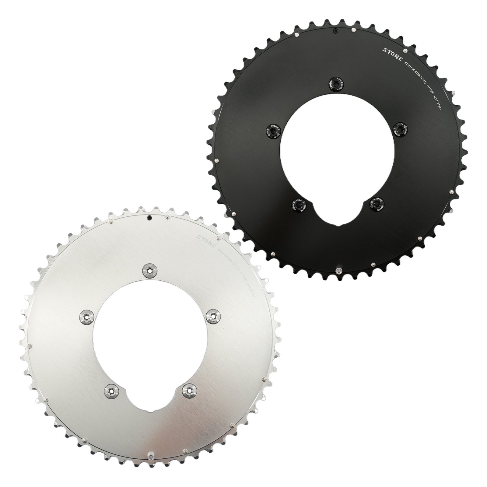 Stone 110bcd Double Chainring aero style for Shimano 11s 12s 5 Bolts ...