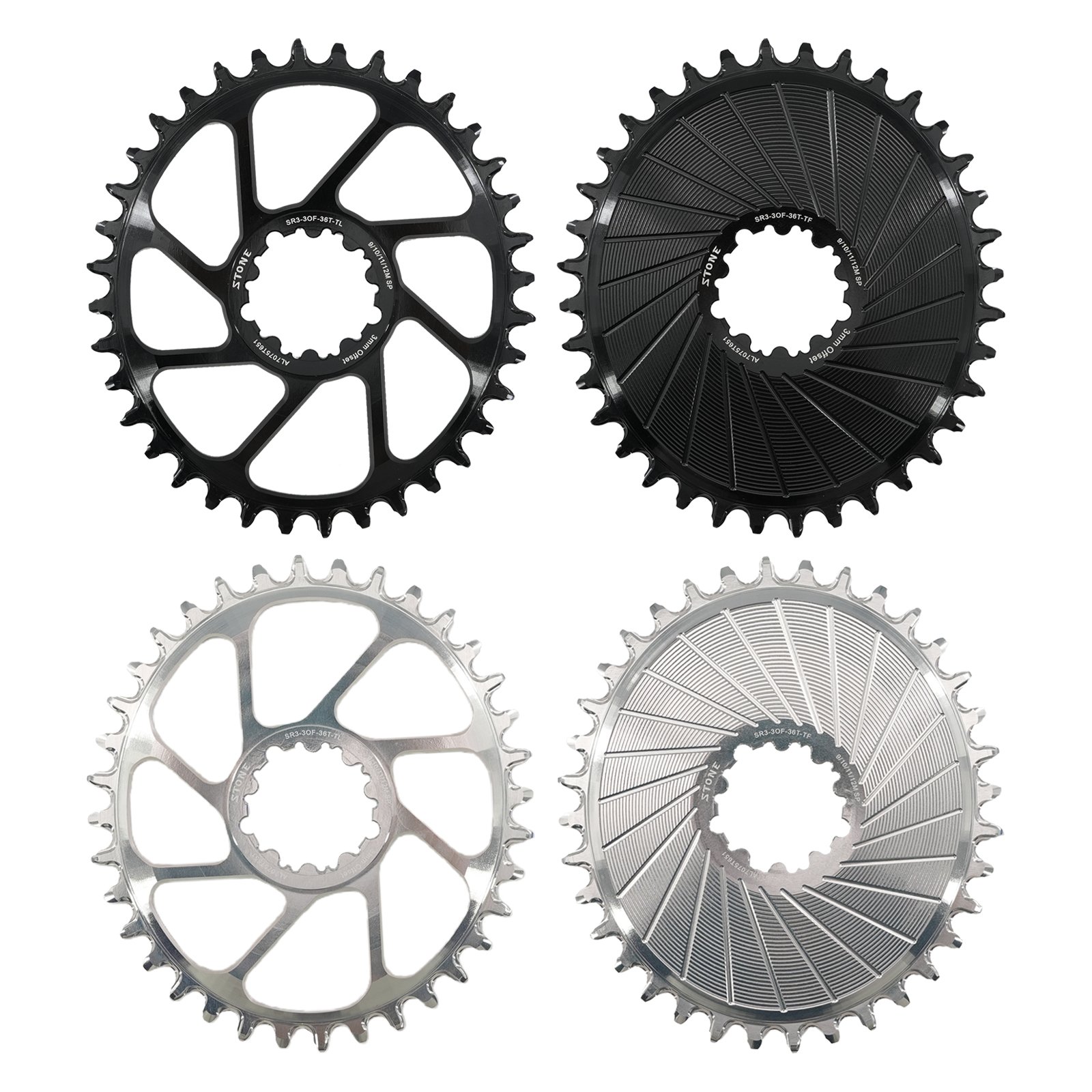 Stone Bike Chainring 3mm Offset Direct Mount Oval 3-bolts 3 pins for ...