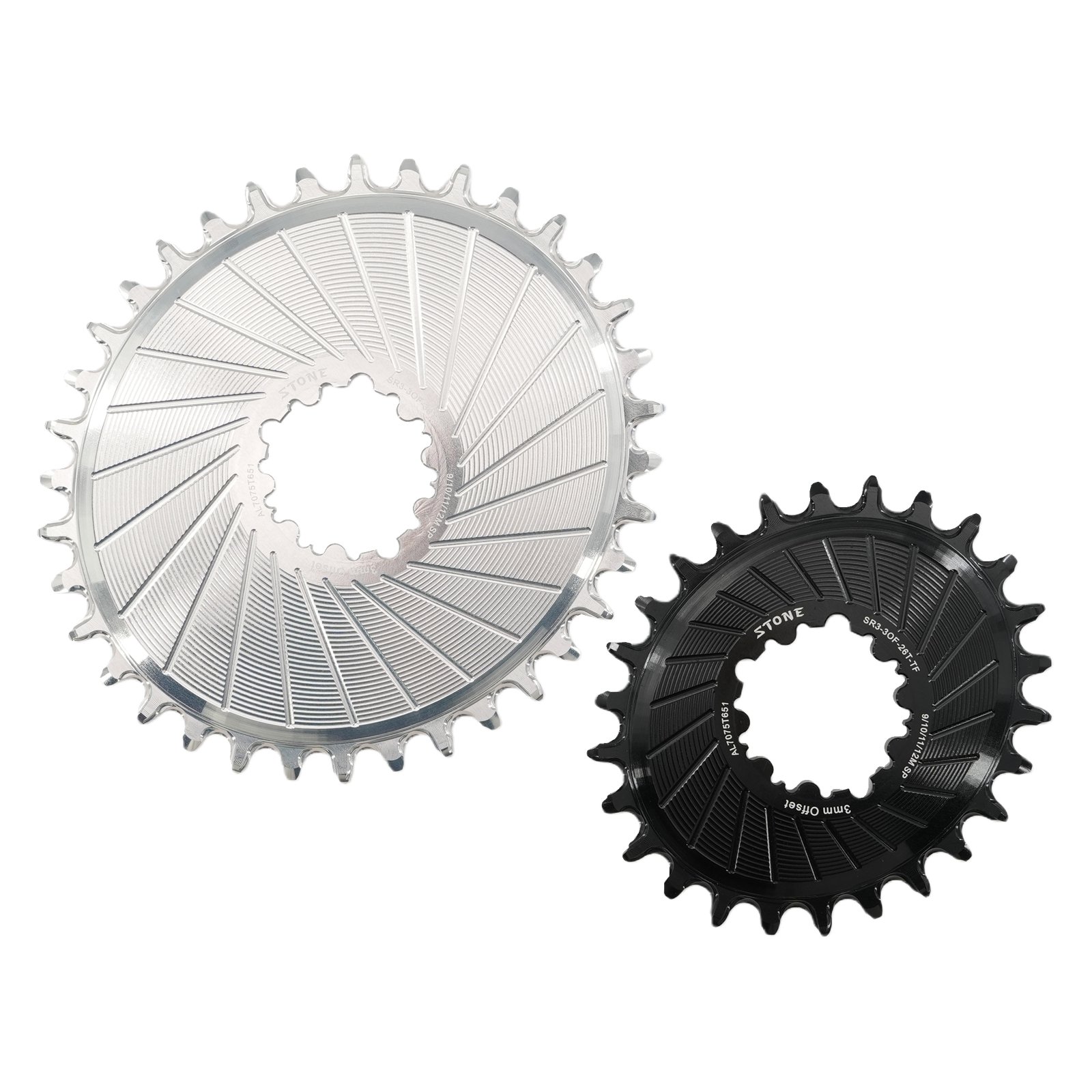 Stone Bike Chainring 3mm Offset Direct Mount Oval 3-bolts 3 pins for ...