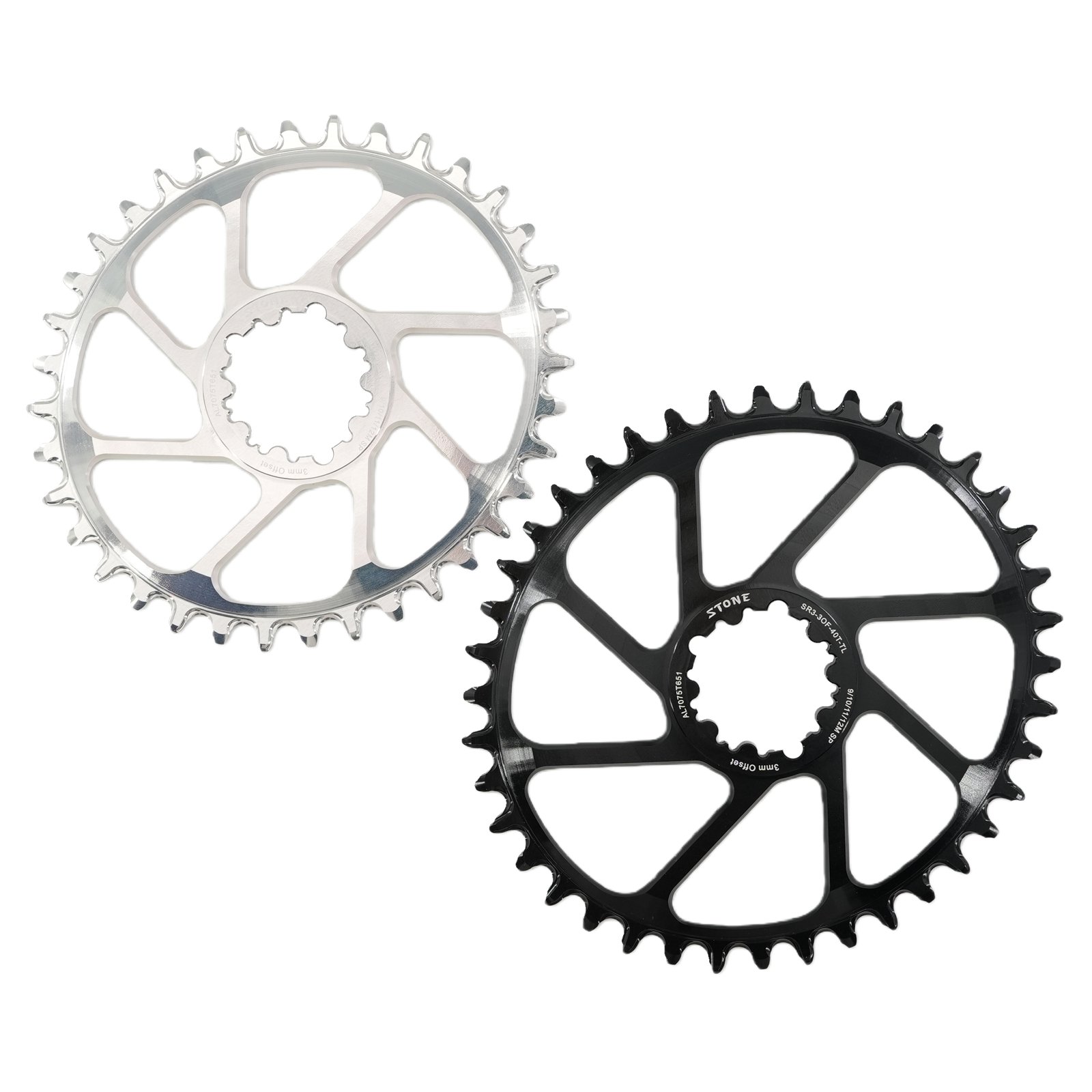 Stone Bike Chainring 3mm Offset Direct Mount Oval 3-bolts 3 pins for ...